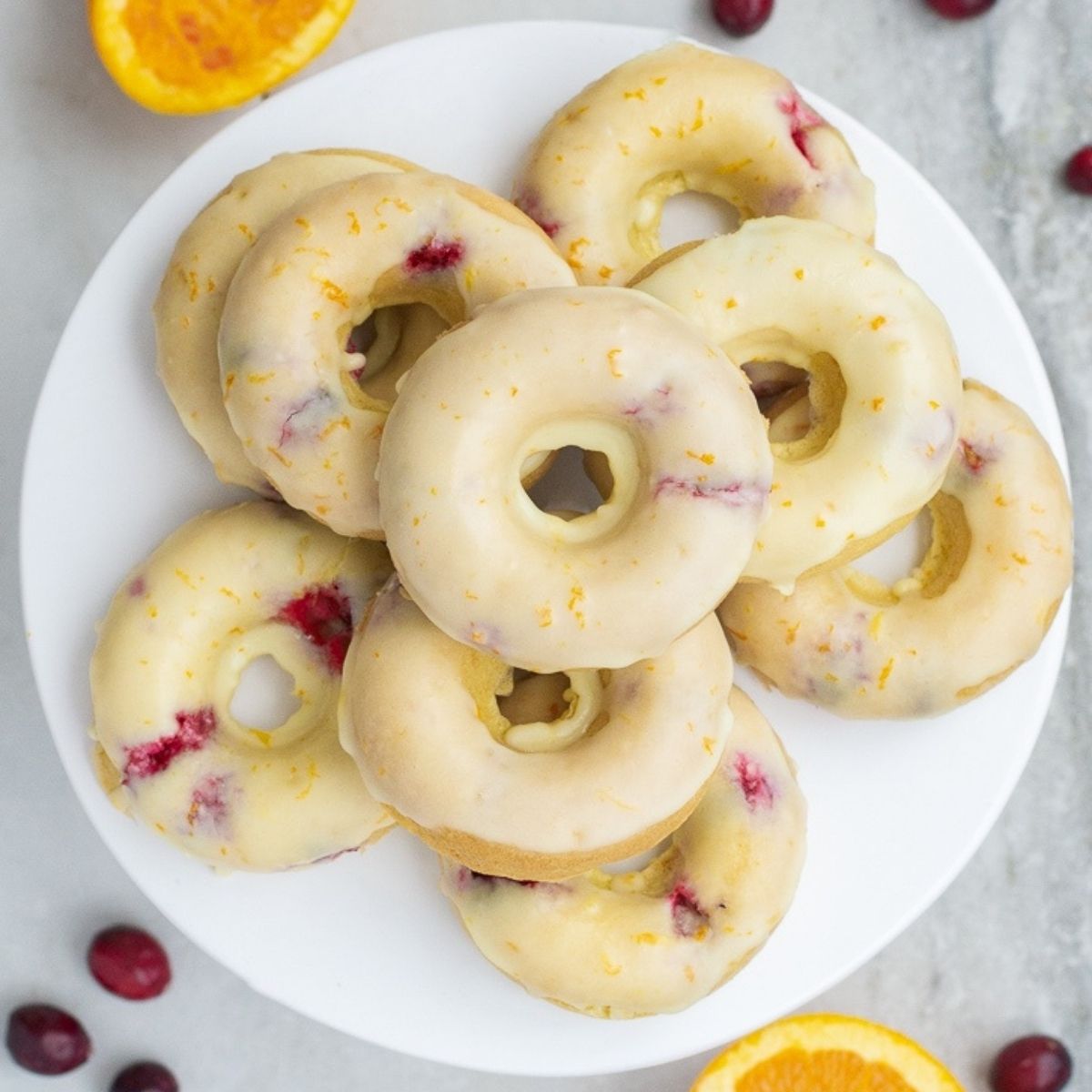 Baked Cranberry Orange Glazed Donuts - FIXED on FRESH